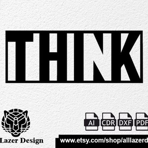 Think Design Laser Cut Svg Dxf Files Wall Sticker Engraving - Etsy