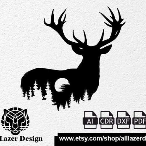 Deer Head Vector Files for Laser Cut Cnc Digital Files - Etsy