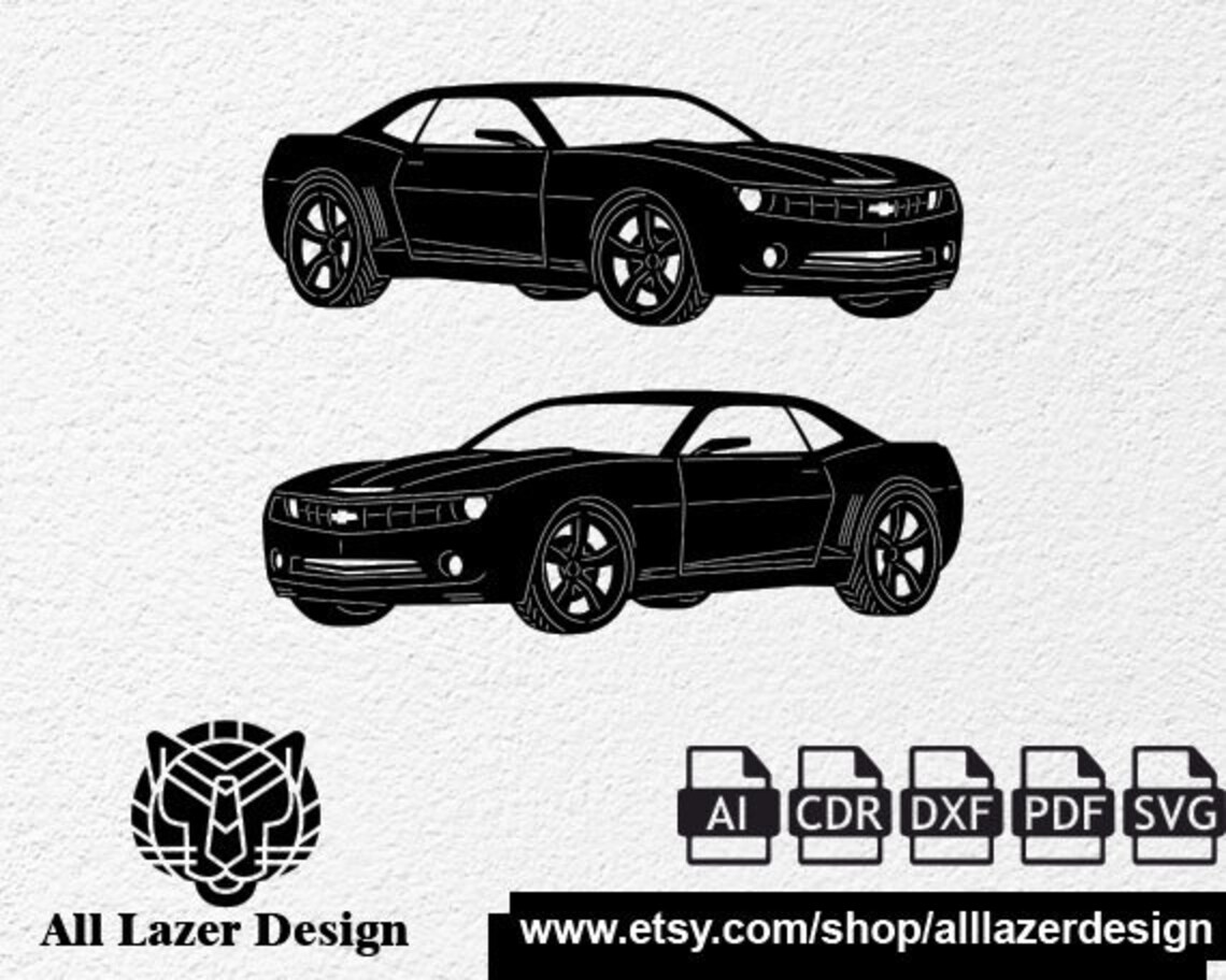 Camaro Design Laser Cut Svg Dxf Files Wall Sticker Engraving - Etsy