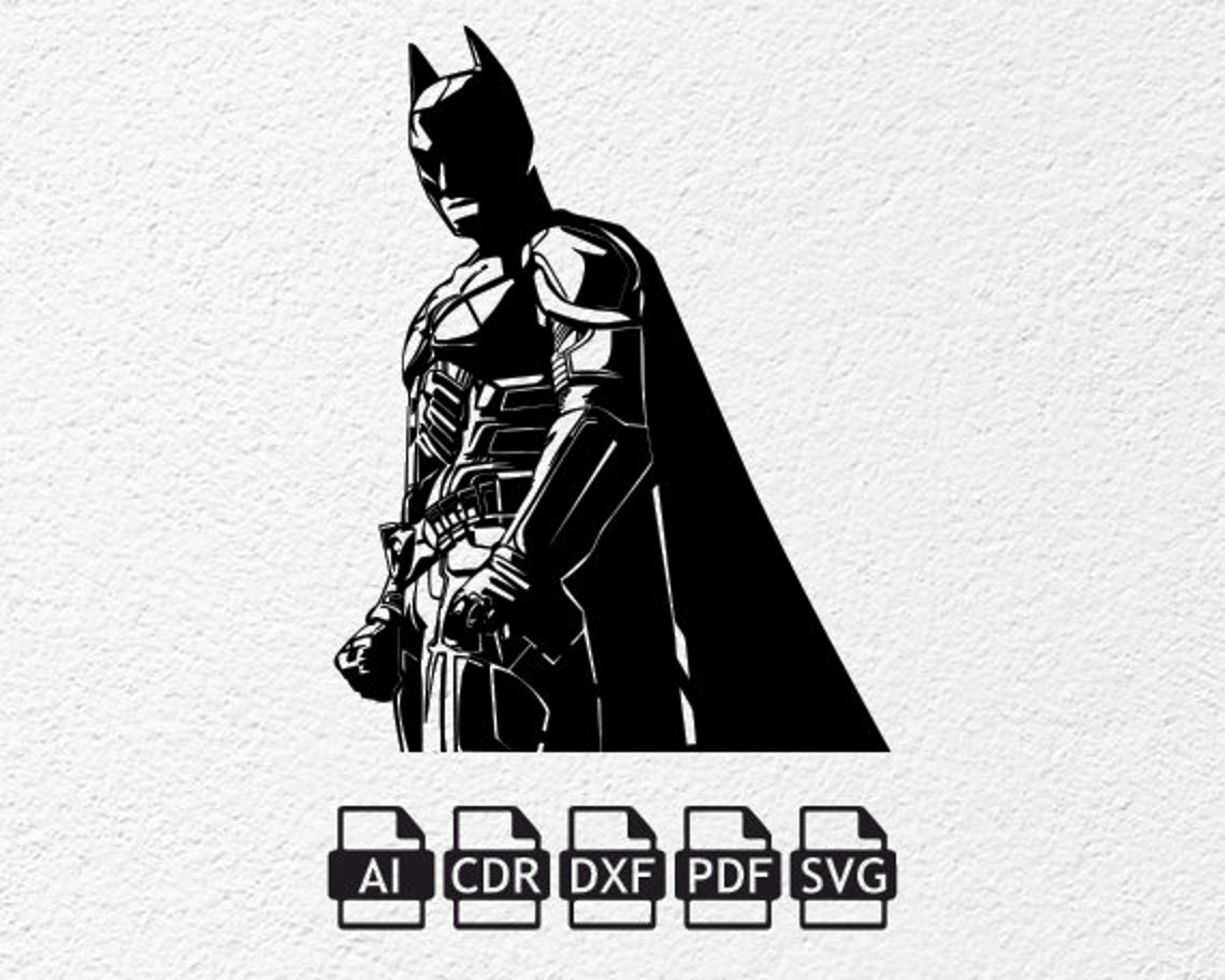 Batman Design Laser Cut Svg Dxf Files Wall Sticker Engraving | Etsy