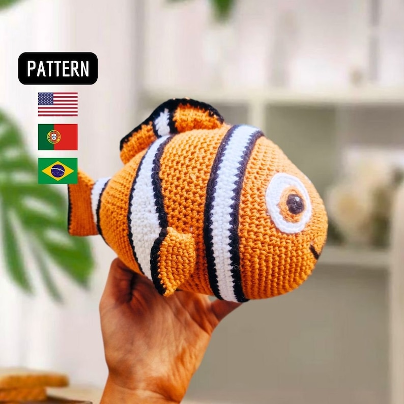 PATTERN Amigurumi Clownfish Crochet, PDF With Images (english and ...