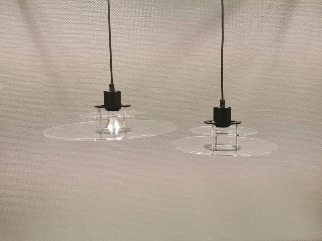Funky and Beautiful "slim-line" UFO / Spaceage Lamps in Plexiglass and ...