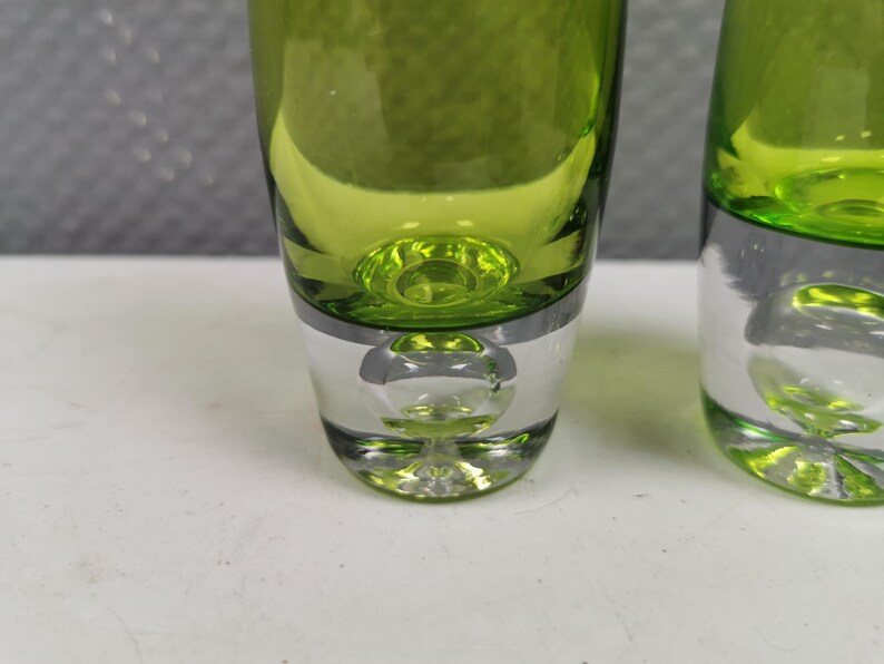 Two Incredibly Beautiful Torpedo Glass Vases in Light Green Colours ...