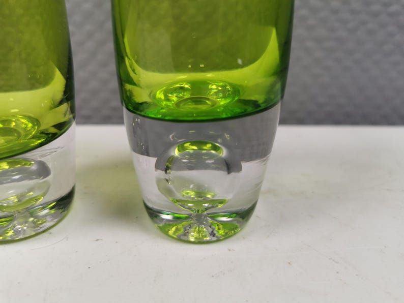 Two Incredibly Beautiful Torpedo Glass Vases in Light Green Colours ...