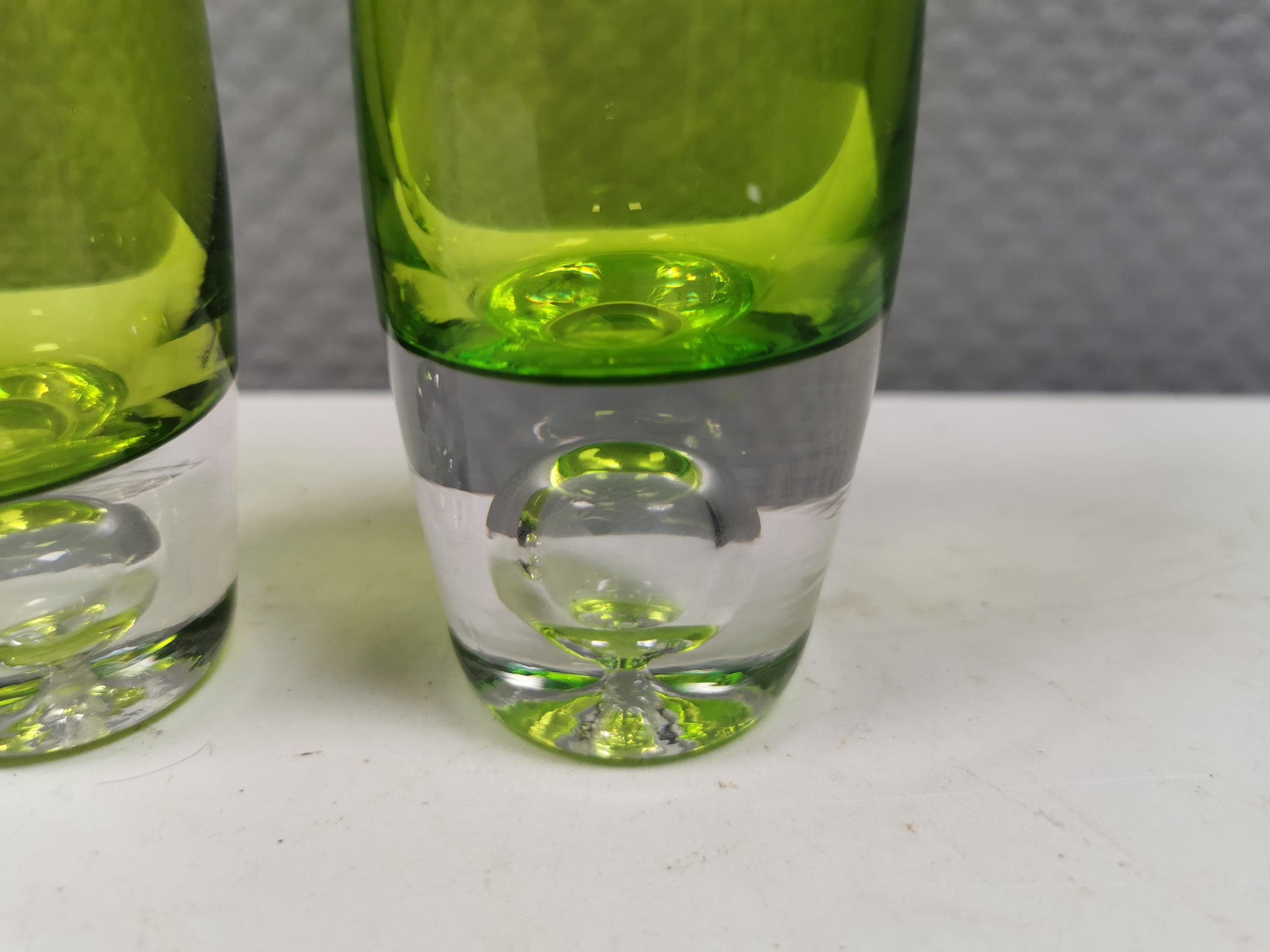 Two Incredibly Beautiful Torpedo Glass Vases in Light Green Colours ...