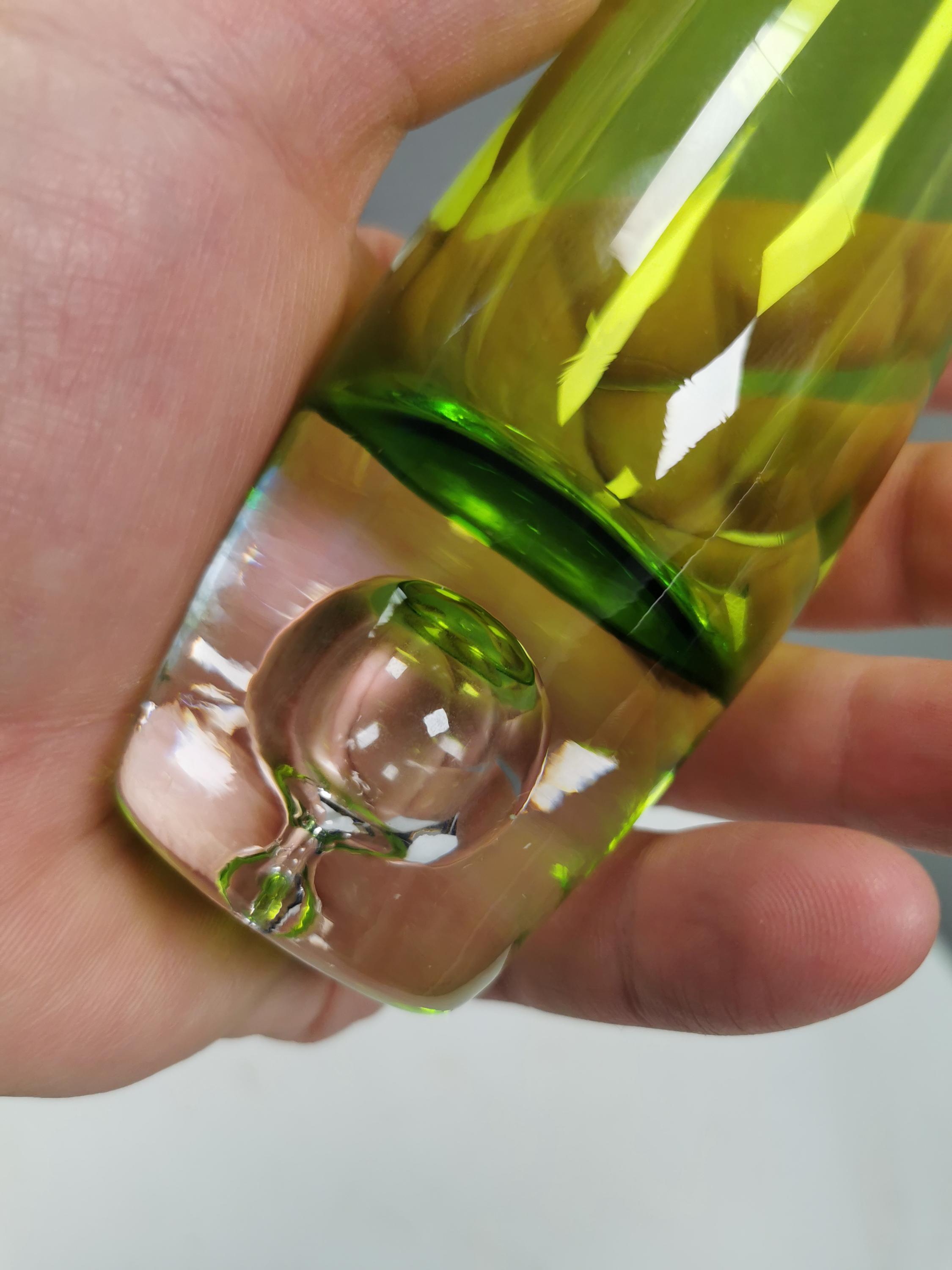 Two Incredibly Beautiful Torpedo Glass Vases in Light Green Colours ...