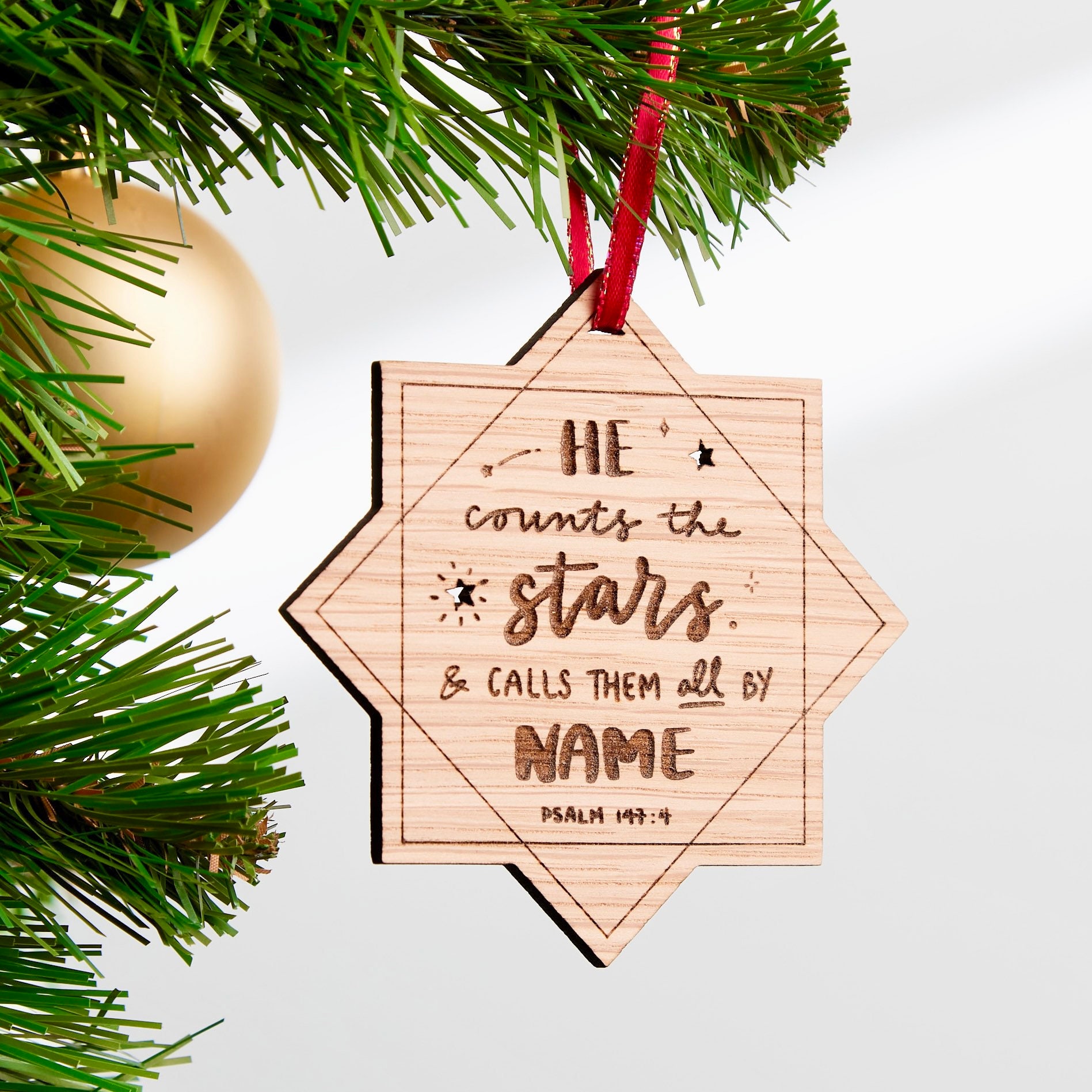 Star Bible Verse Wood Ornament | Christmas Gift, Holiday, Scripture ...