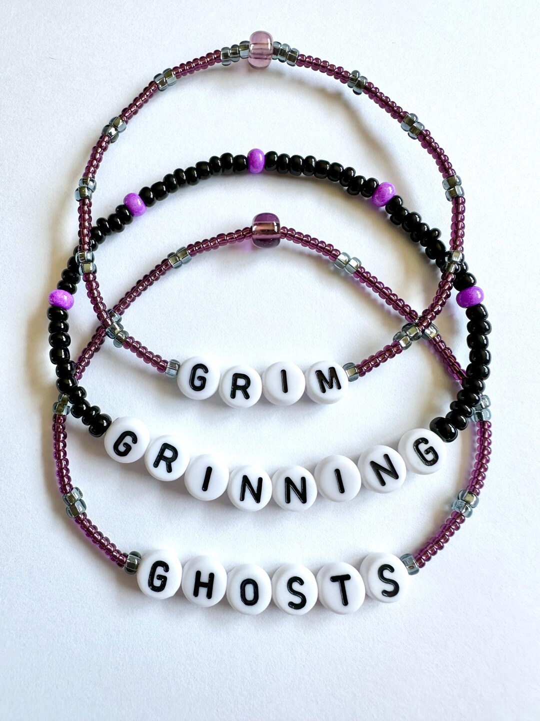 Haunted Grim Grinning Ghosts Bracelets Theme Park Style Stackable Park ...