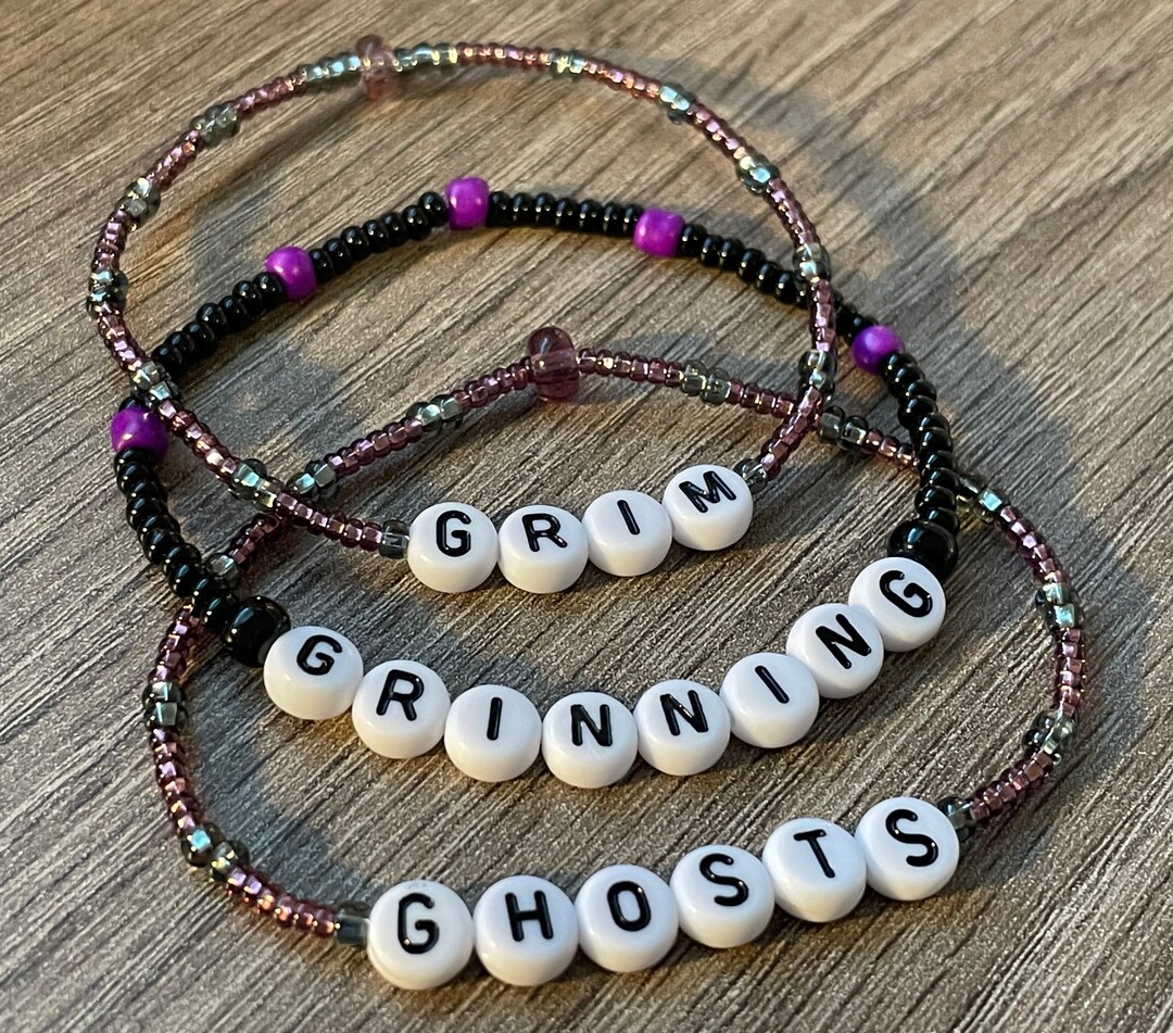 Haunted Grim Grinning Ghosts Bracelets Theme Park Style Stackable Park ...