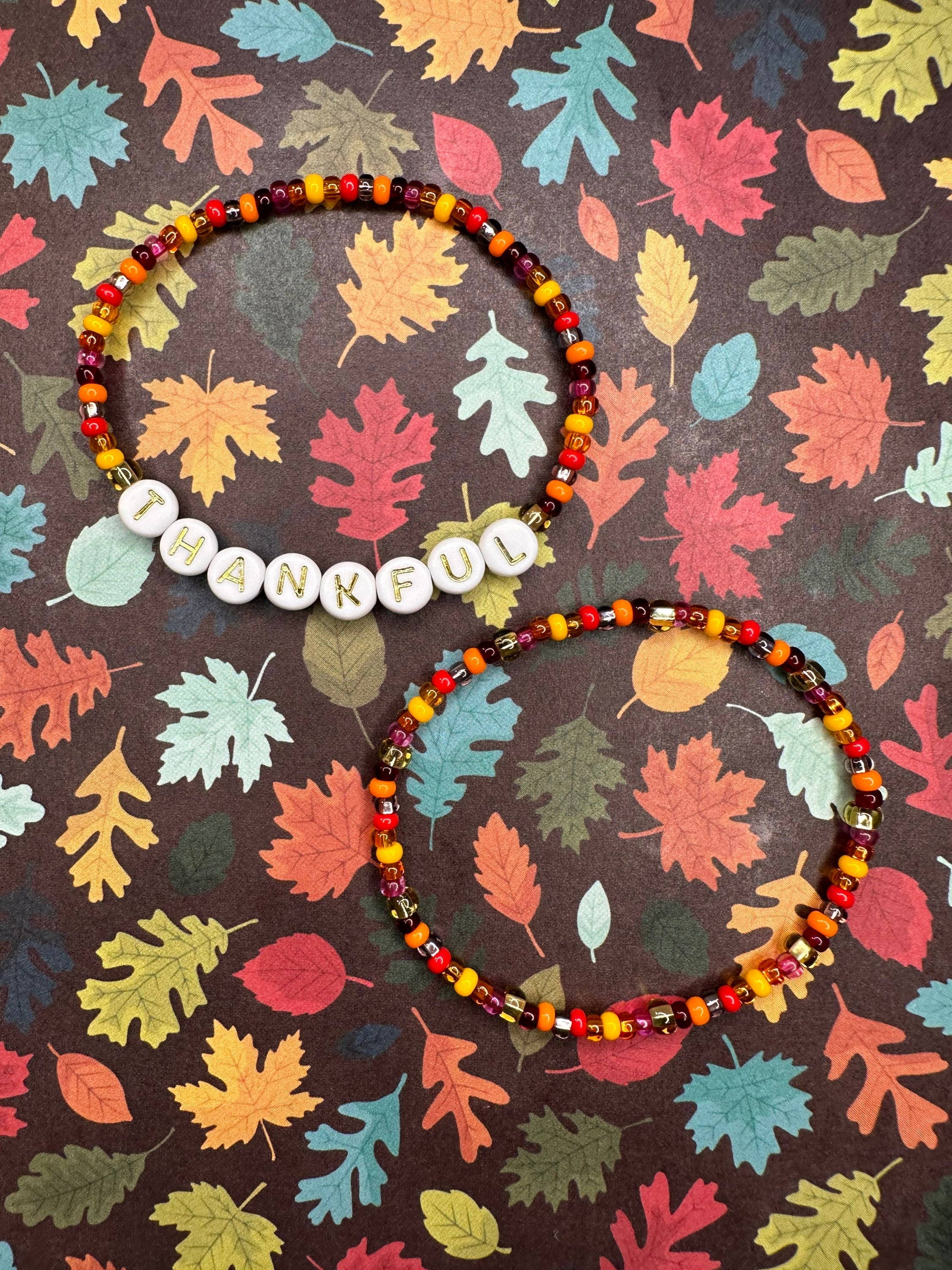 Thankful Bracelet Set Stackable Layering Thanksgiving Fall Autumn ...