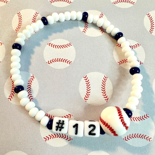 Baseball Player Number Bracelet - Etsy