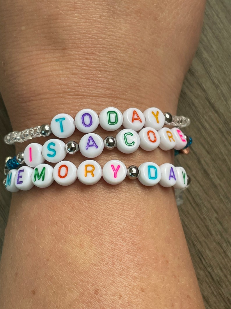 Core Memory Bracelet Stackable Layering Theme Park Style Today is A ...