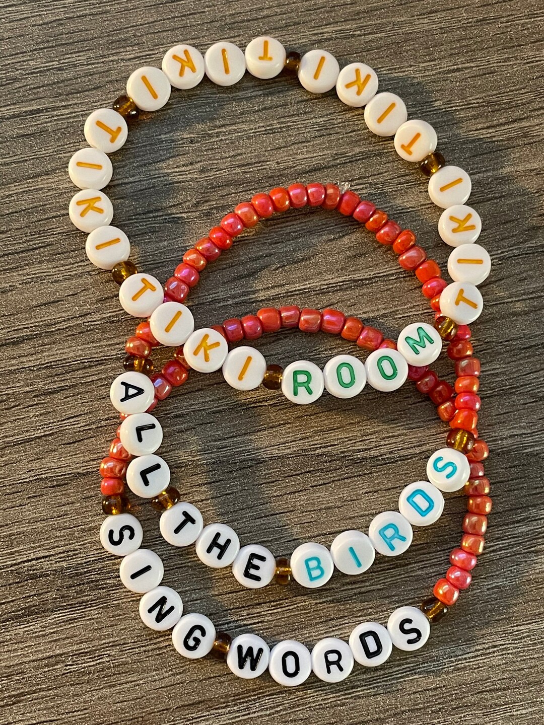 Tiki Room Bracelet Stack All the Birds Sing Words Polynesian Theme Park ...