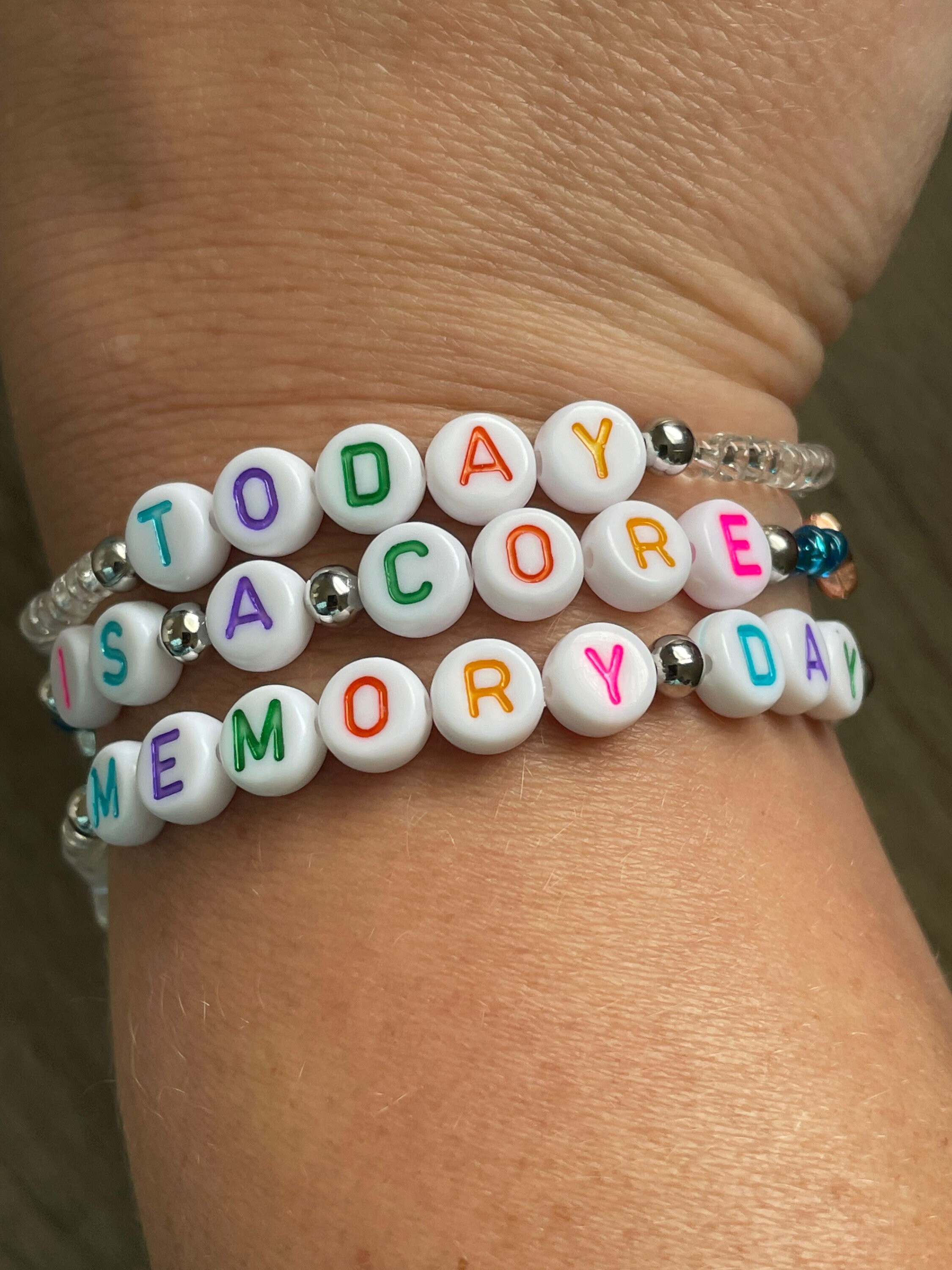 Core Memory Bracelet Stackable Layering Theme Park Style Today is A ...