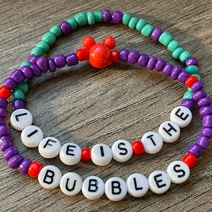 Life is the Bubbles Bracelet Under the Sea Mermaid Princess Theme Park Style Mouse Ears Jewelry ...