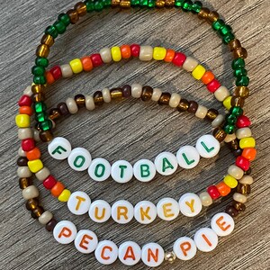 Thanksgiving Bracelet Stack Beaded Stretch Fall Autumn Turkey Day Theme ...