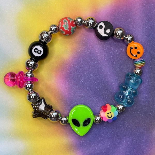 Y2k Clay Bead Bracelet - Etsy