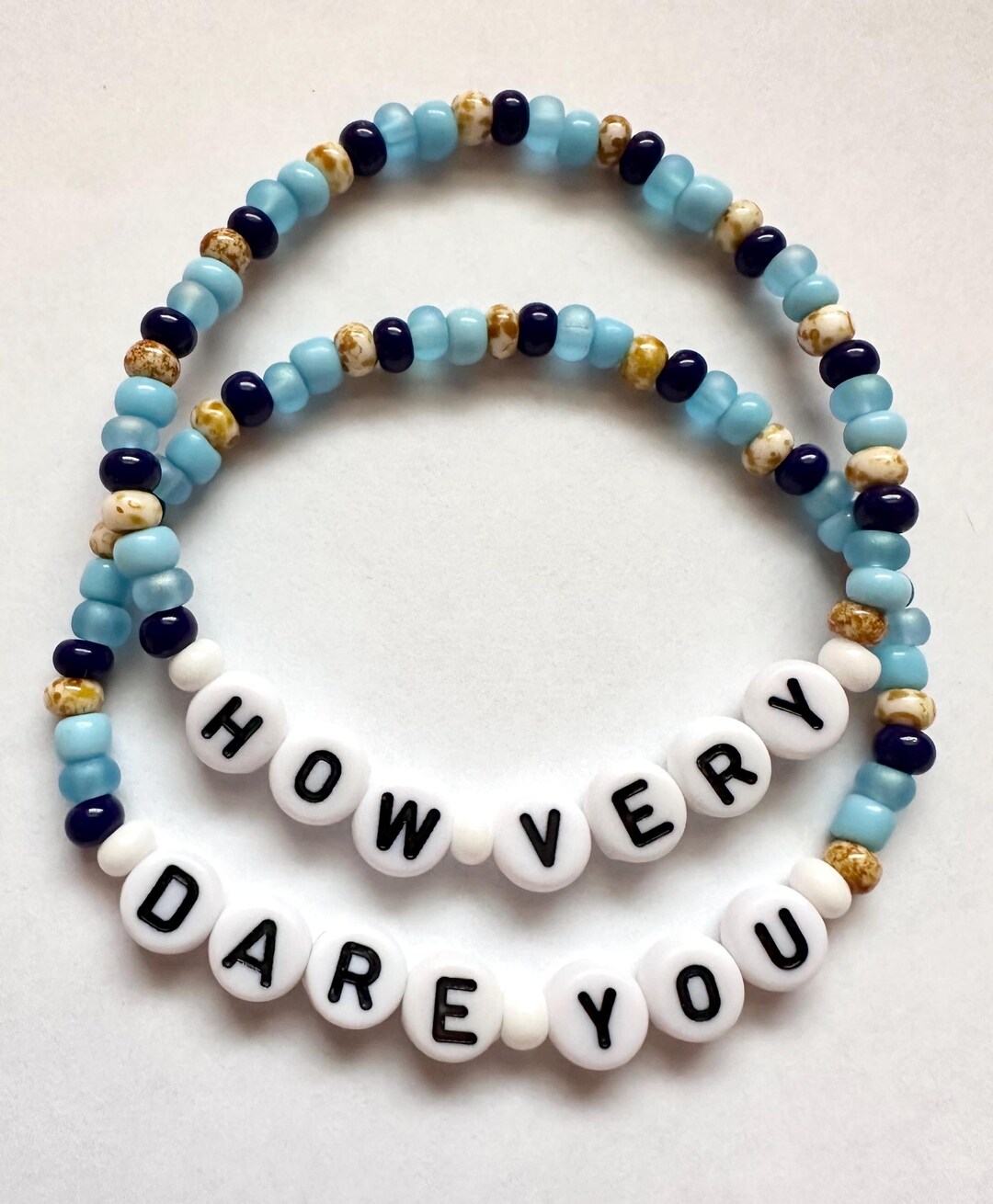 How Very Dare You Bracelet Set Blue Dog Cartoon Friendship Bracelets ...