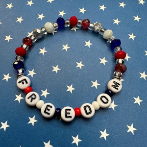 Freedom Bracelet Patriotic United States of America American USA Red ...