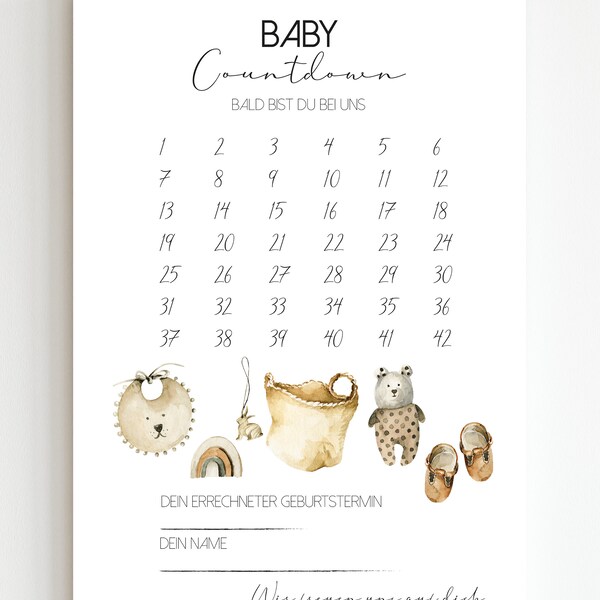 Baby Countdown - Etsy