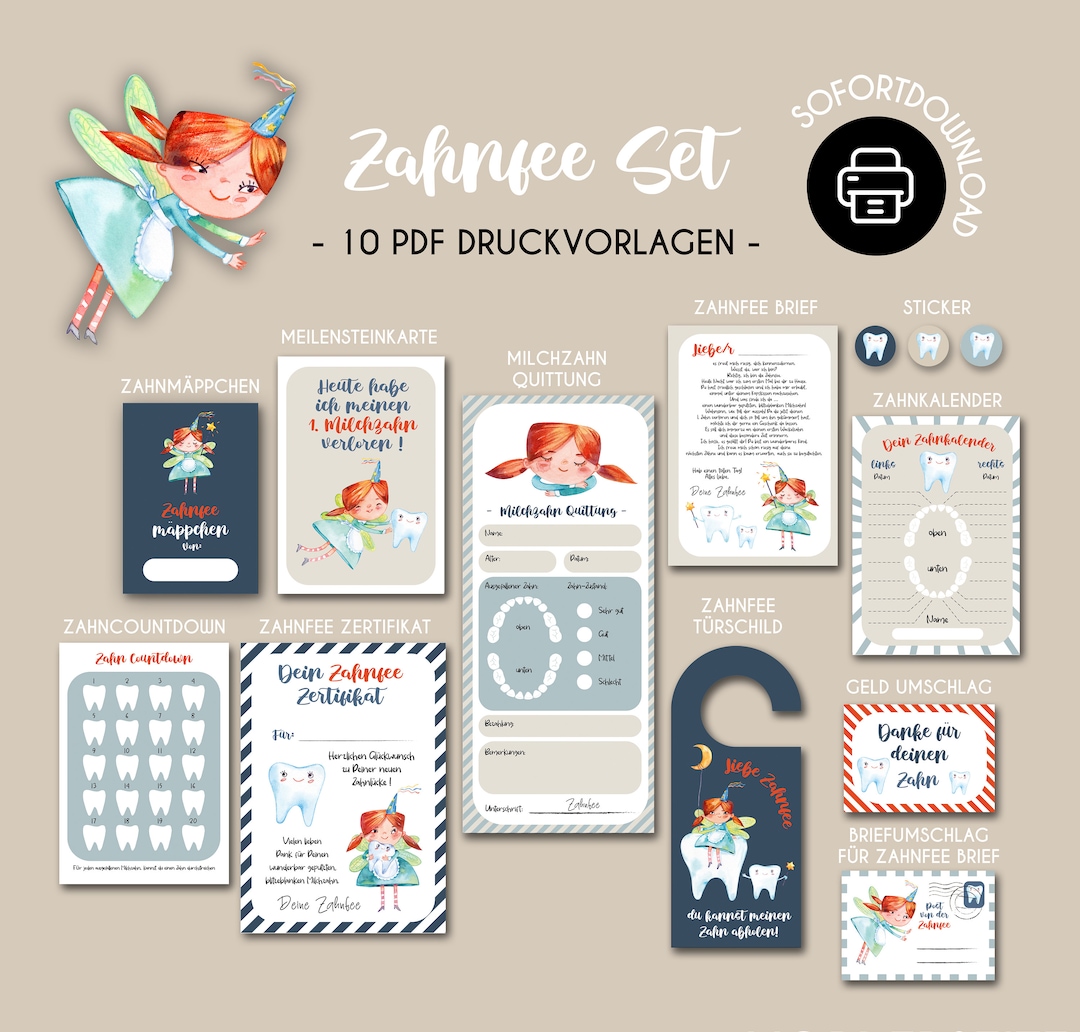 Tooth Fairy Set DIY Template | Tooth Fairy Certificate | Tooth Fairy ...