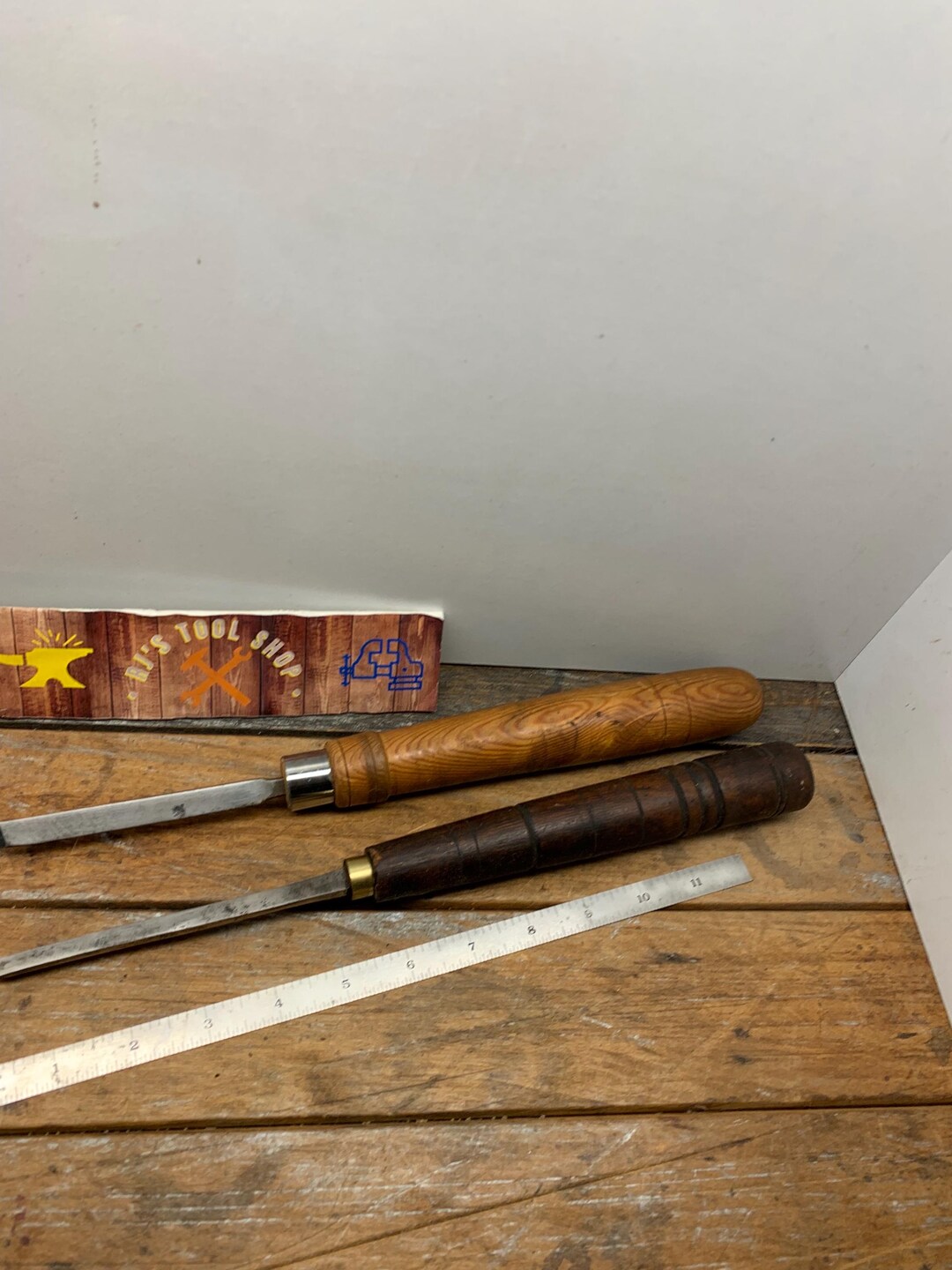 Vintage Wood Lathe Tools 2 Chisels Gouges Unmarked - Etsy