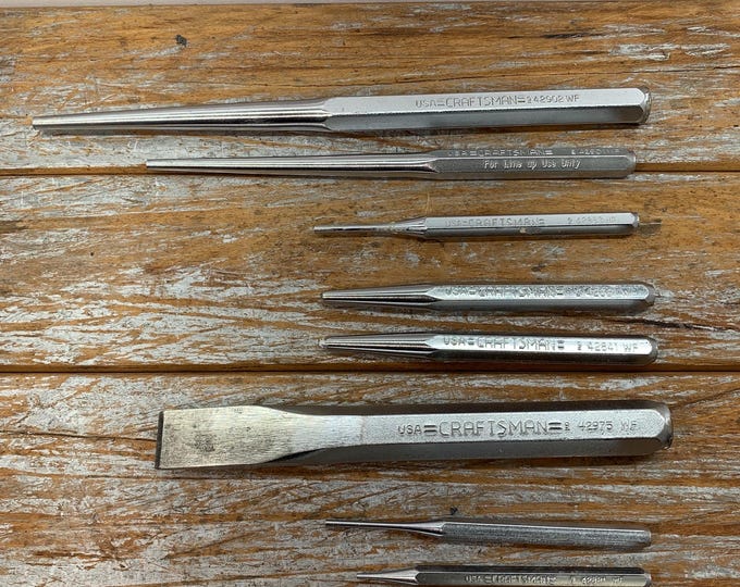USA Craftsman SEARS Pin Punch , Center Punch ,blacksmith Tools Chisel ...