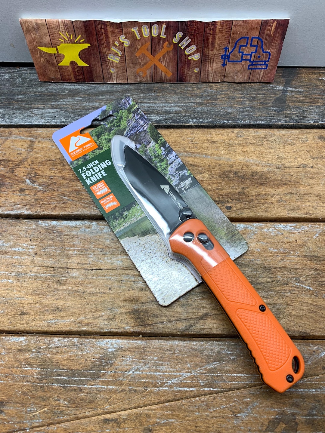 Ozark Trails 7.5 Folding Knife Orange Bugout Killer Hard to Find EDC D2 ...