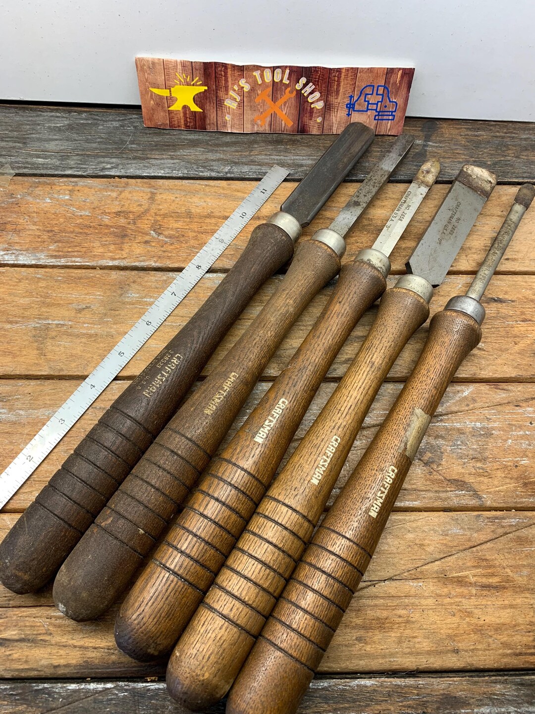 Vintage Craftsman Wood Lathe Tools 5 Chisels Gouges - Etsy