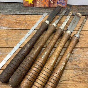 Vintage Craftsman Wood Lathe Tools 5 Chisels Gouges - Etsy