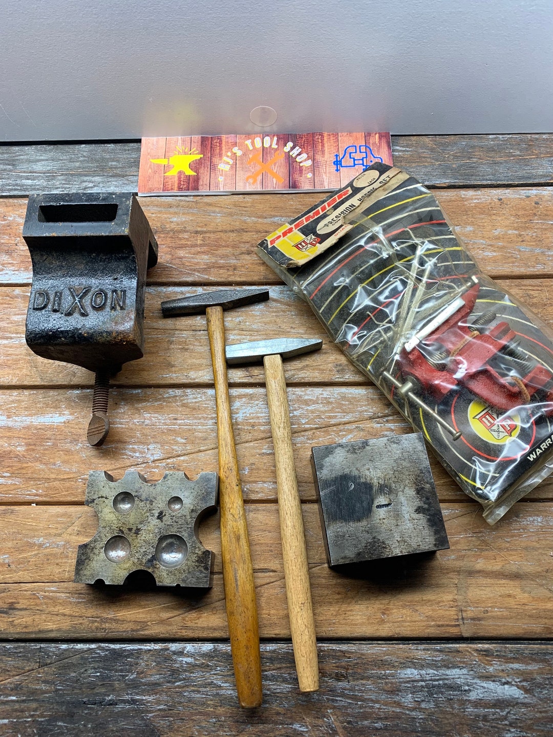 Vintage Jewelers /gunsmith Tools Anvil, Hammer, Vise, Dapping Block ...