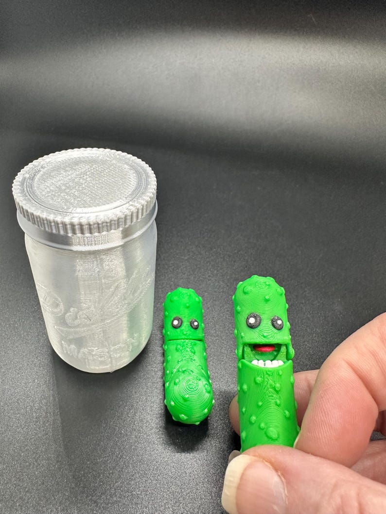 3D Printed Tickle Pickle Set and Jar - Etsy Australia