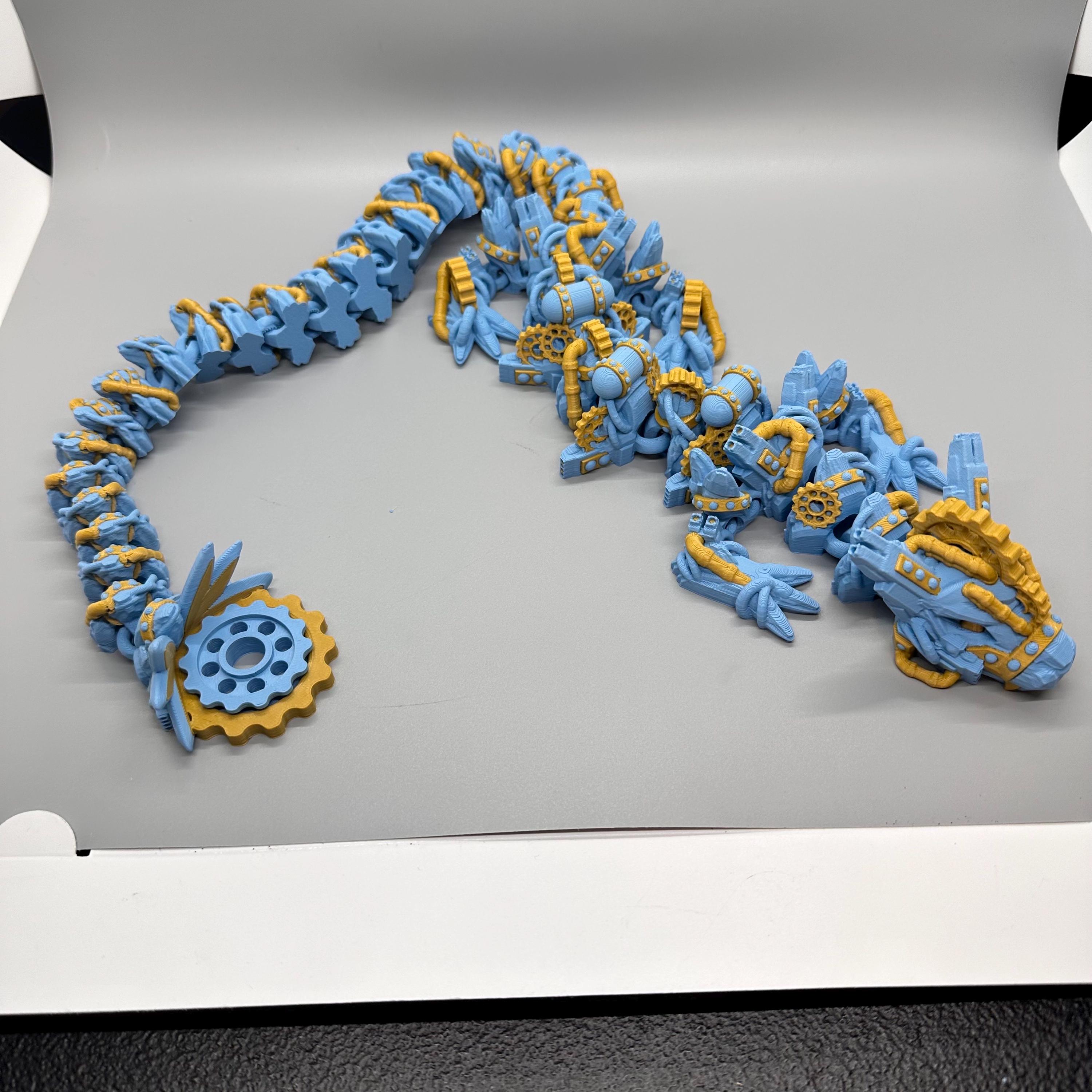 3D Printed Steampunk Gear Dragon - Etsy