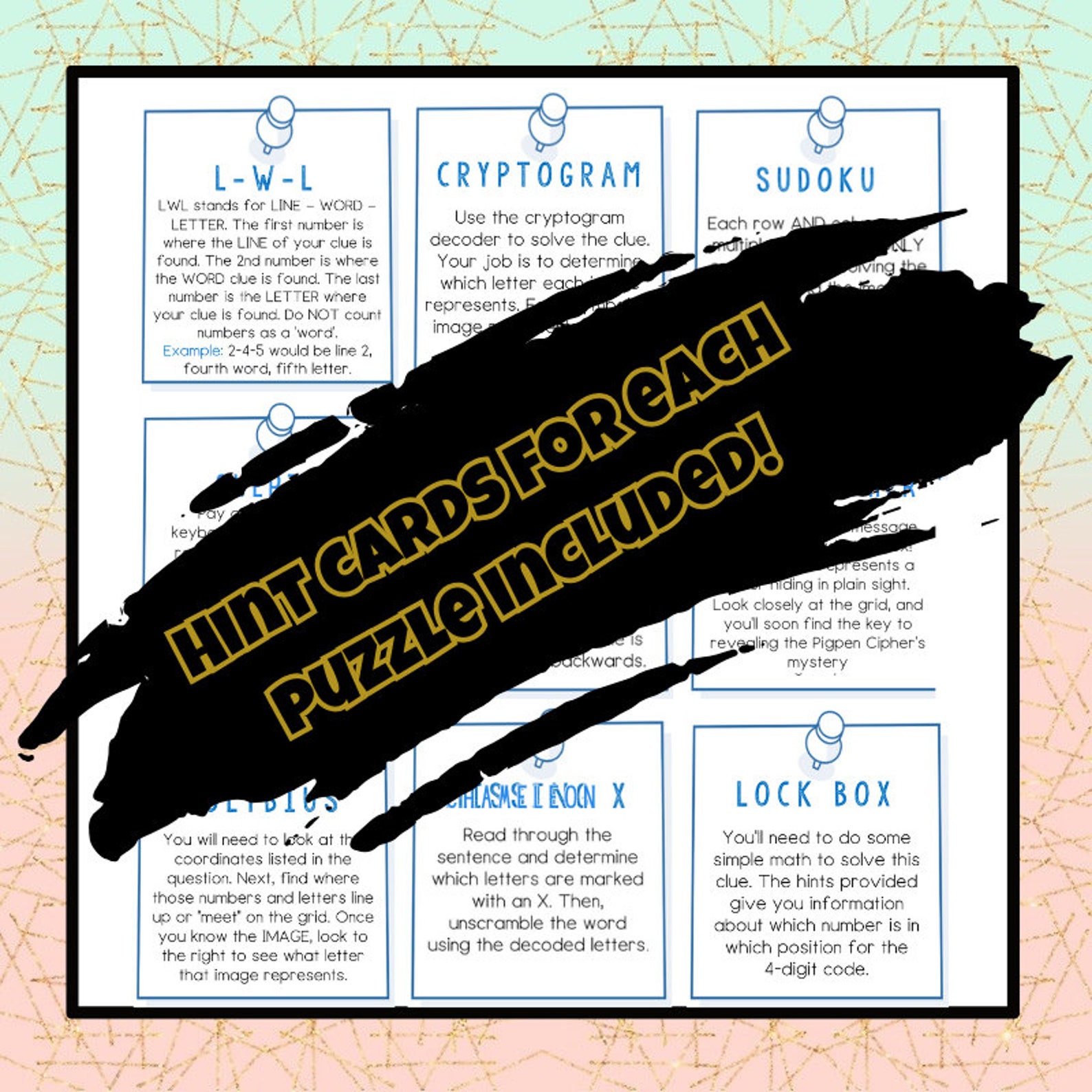 Kids Escape Room Printable Graduation Party Game Family Game Night Fun ...