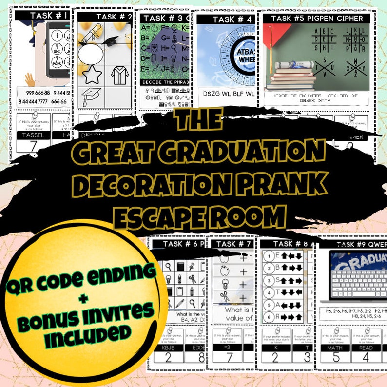 Kids Escape Room Printable Graduation Party Game Family Game Night Fun ...