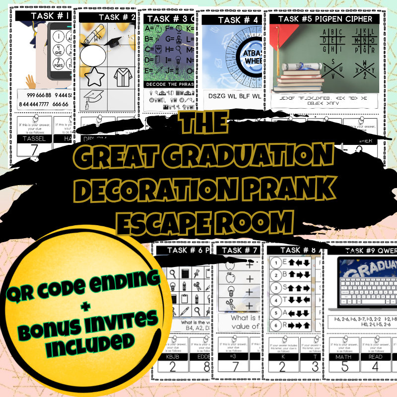 Kids Escape Room Printable Graduation Party Game Family Game Night Fun ...