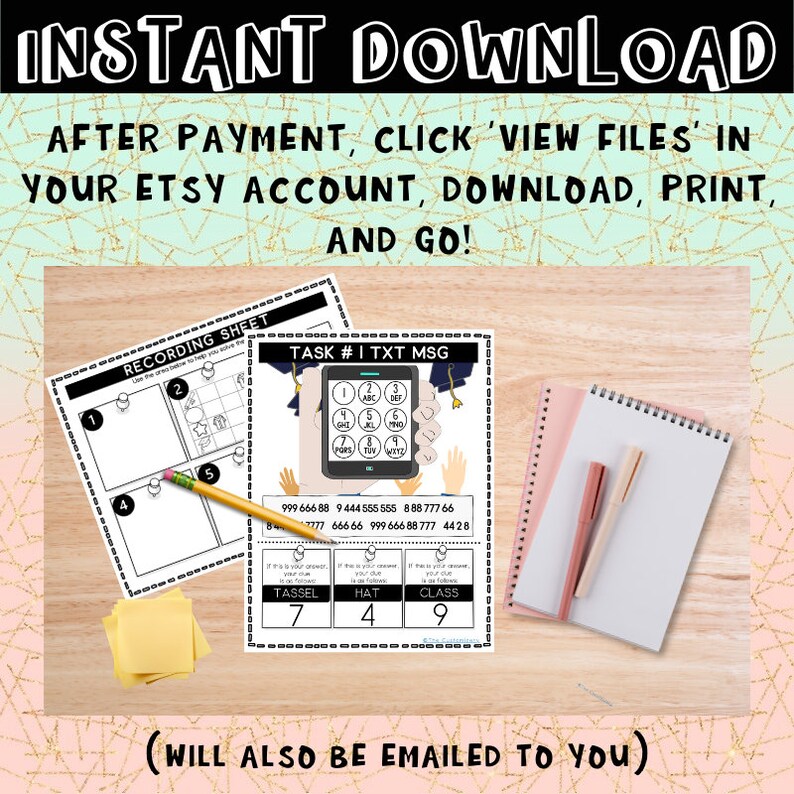 Kids Escape Room Printable Graduation Party Game Family Game Night Fun ...