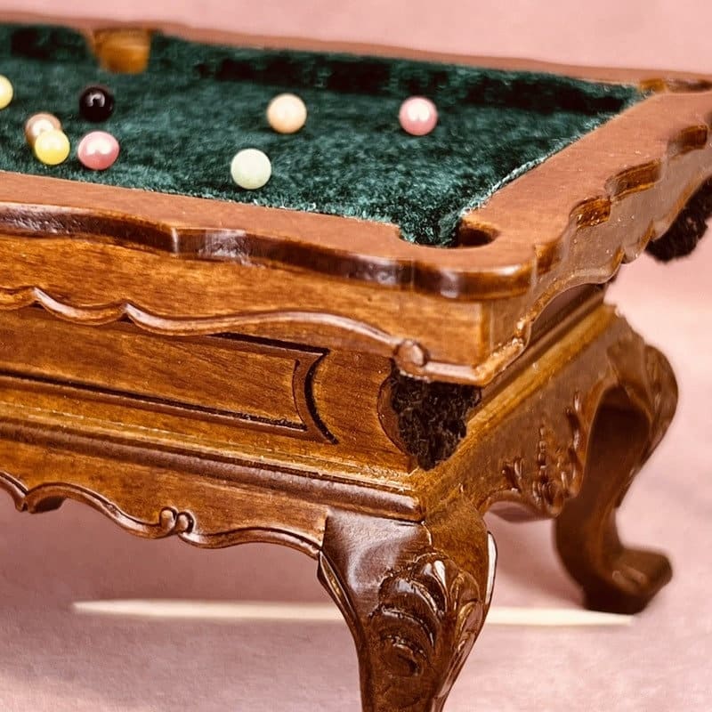 Miniature Billiard Table / Pool Table. Dollhouse Miniature Furniture ...