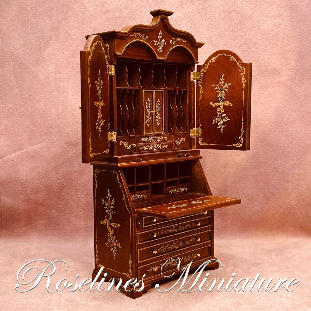 Miniature Secretary Desk - Hand Painted - Etsy