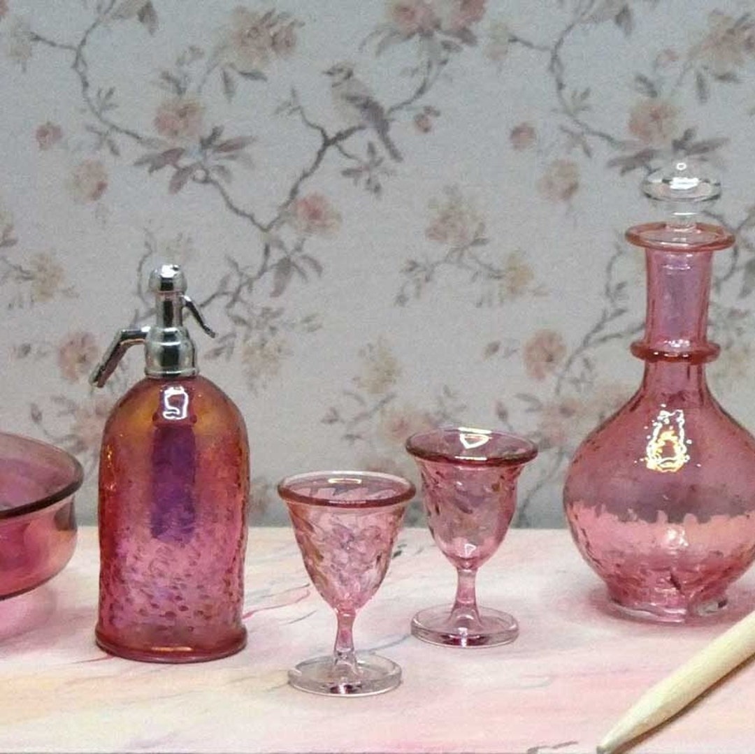Carafe Set in Gold Ruby Glass - Cranberry Glass - Etsy
