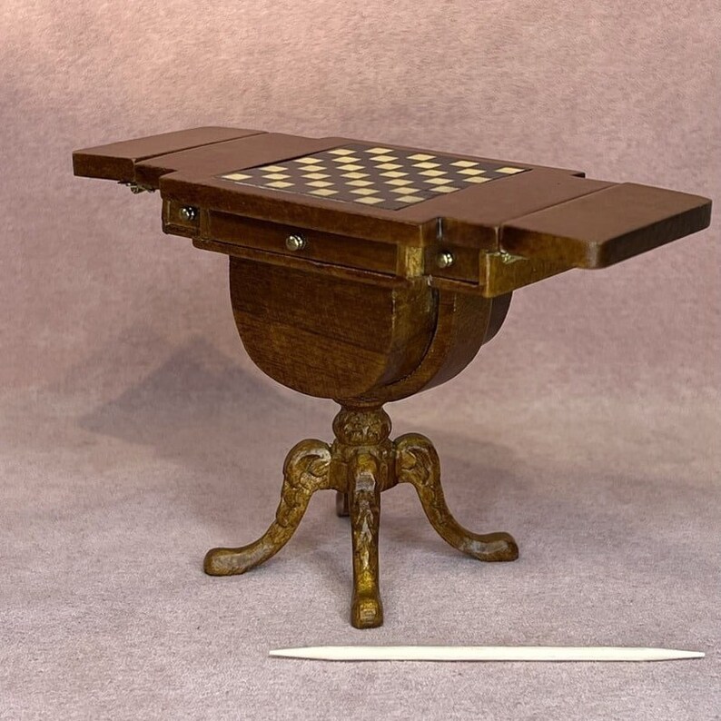 Miniature Chess Table With Drawers - Etsy