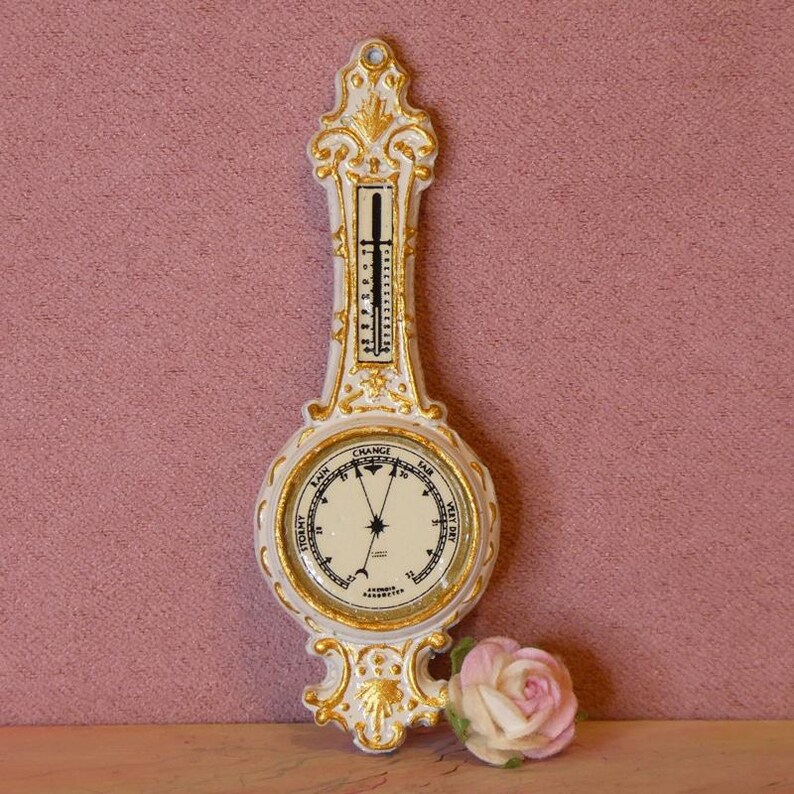 Hygrometer / Barometer / Weather Station in Cream White "enamel" - Etsy