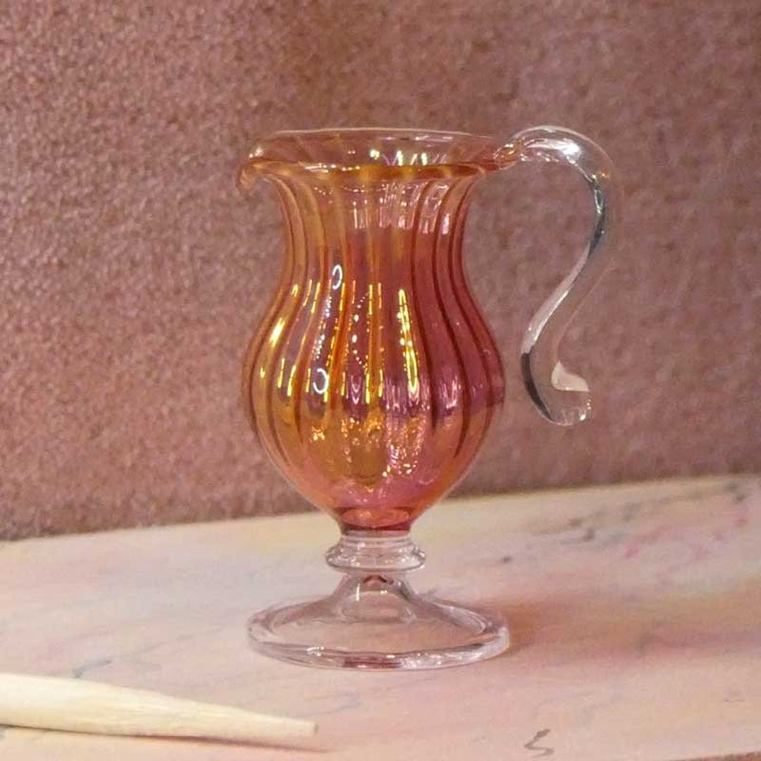 Wine Jug in Wavy Cranberry Glass - Etsy