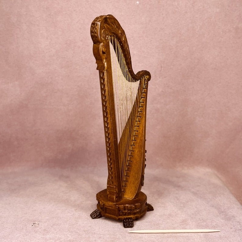 Miniature Harp - Walnut. Dollhouse Miniature Furniture Scale 1:12 - Etsy