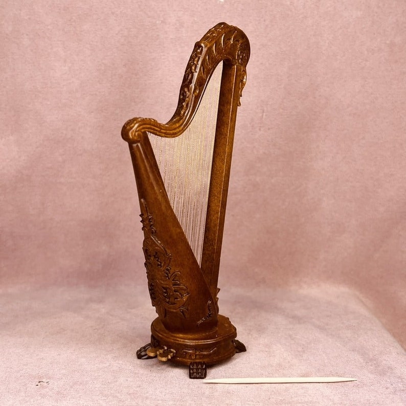 Miniature Harp - Walnut. Dollhouse Miniature Furniture Scale 1:12 - Etsy