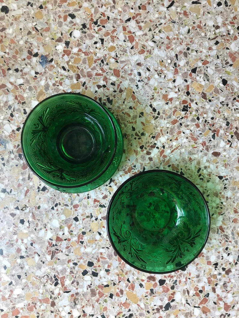 Vintage Green Tiara Cut Glassware Tea Set and Bowl Candy Dish - Etsy