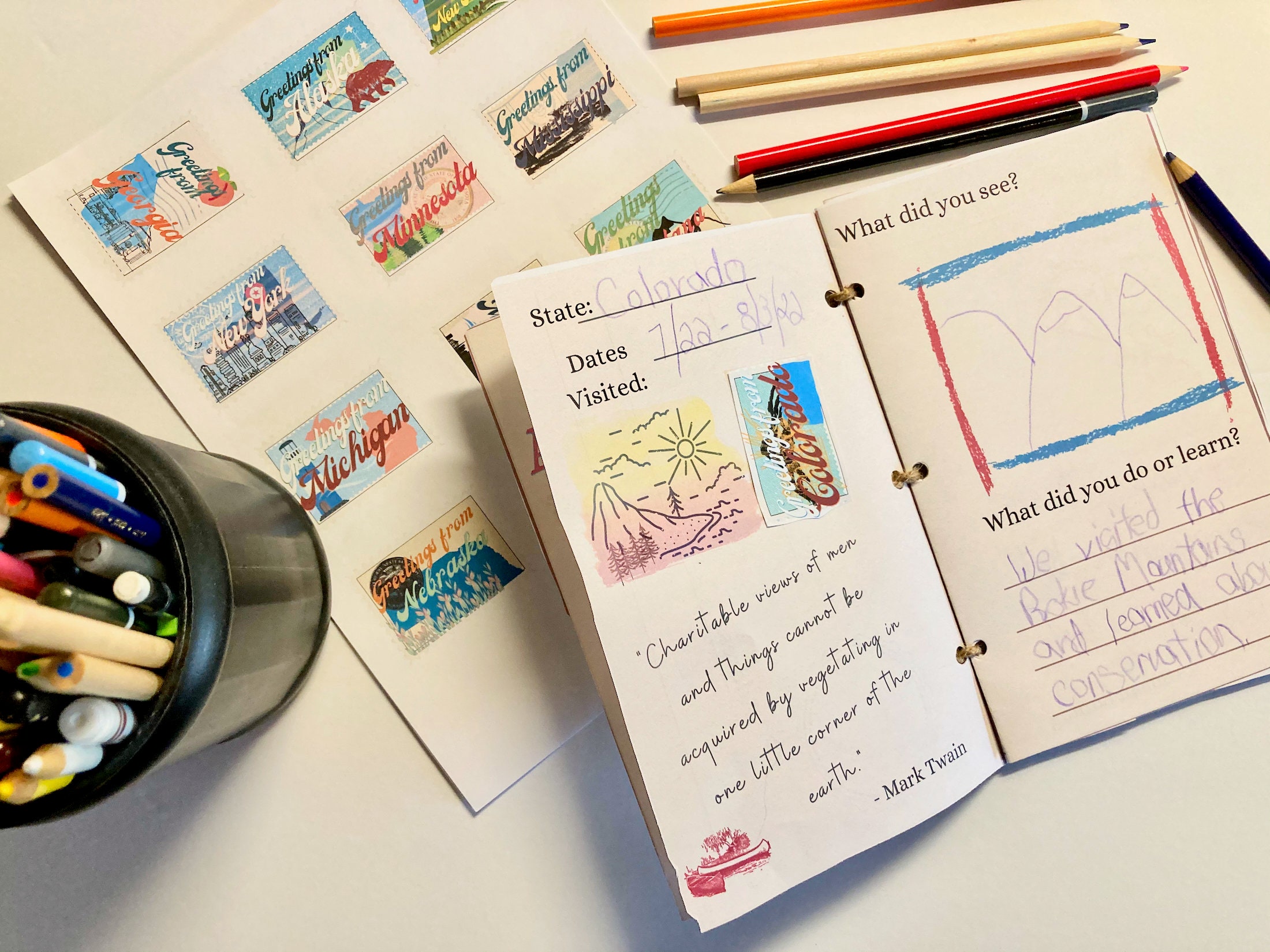 United States Printable Passport, U.S. Geography, on the Road Children ...