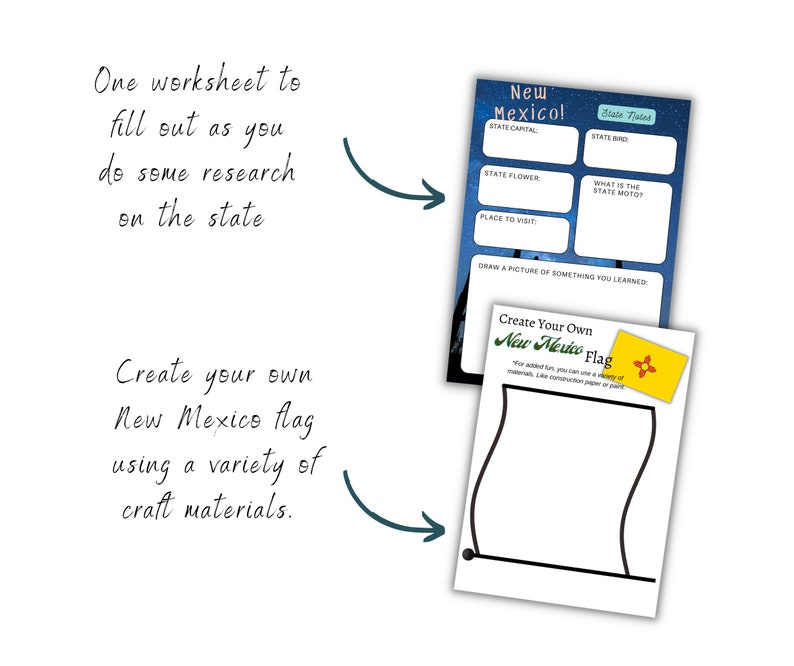 New Mexico Coloring Page, United States Travel Activities, Digital ...