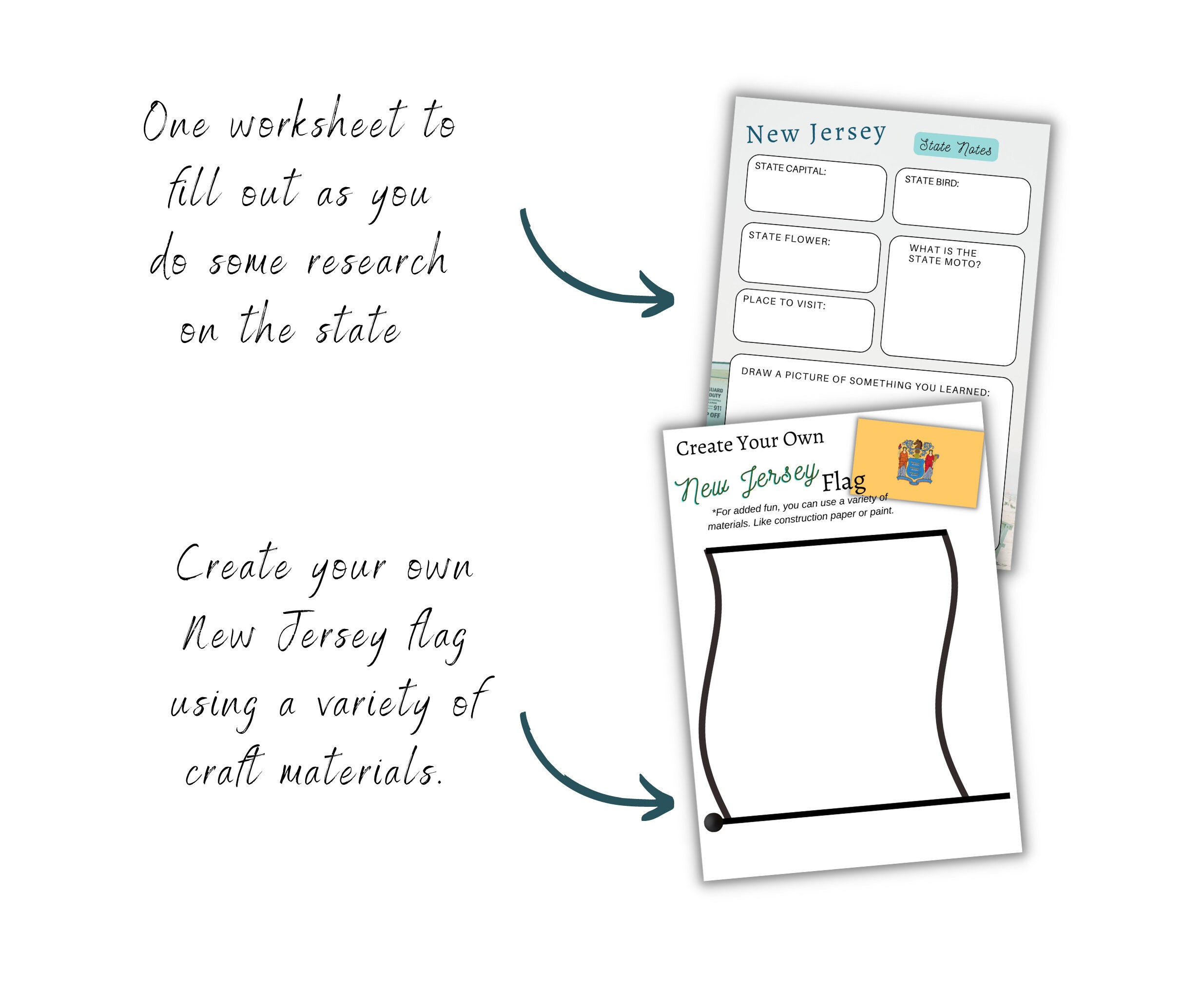 New Jersey Coloring Page/ United States Geography/ Printables/ State ...