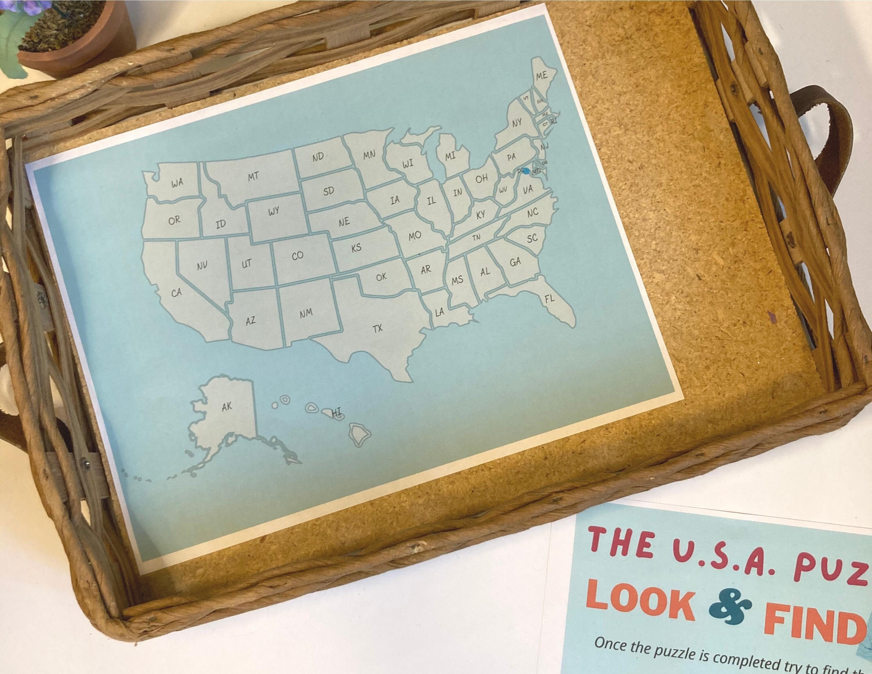 Printable United States Puzzle, Digital Download, United States Map ...